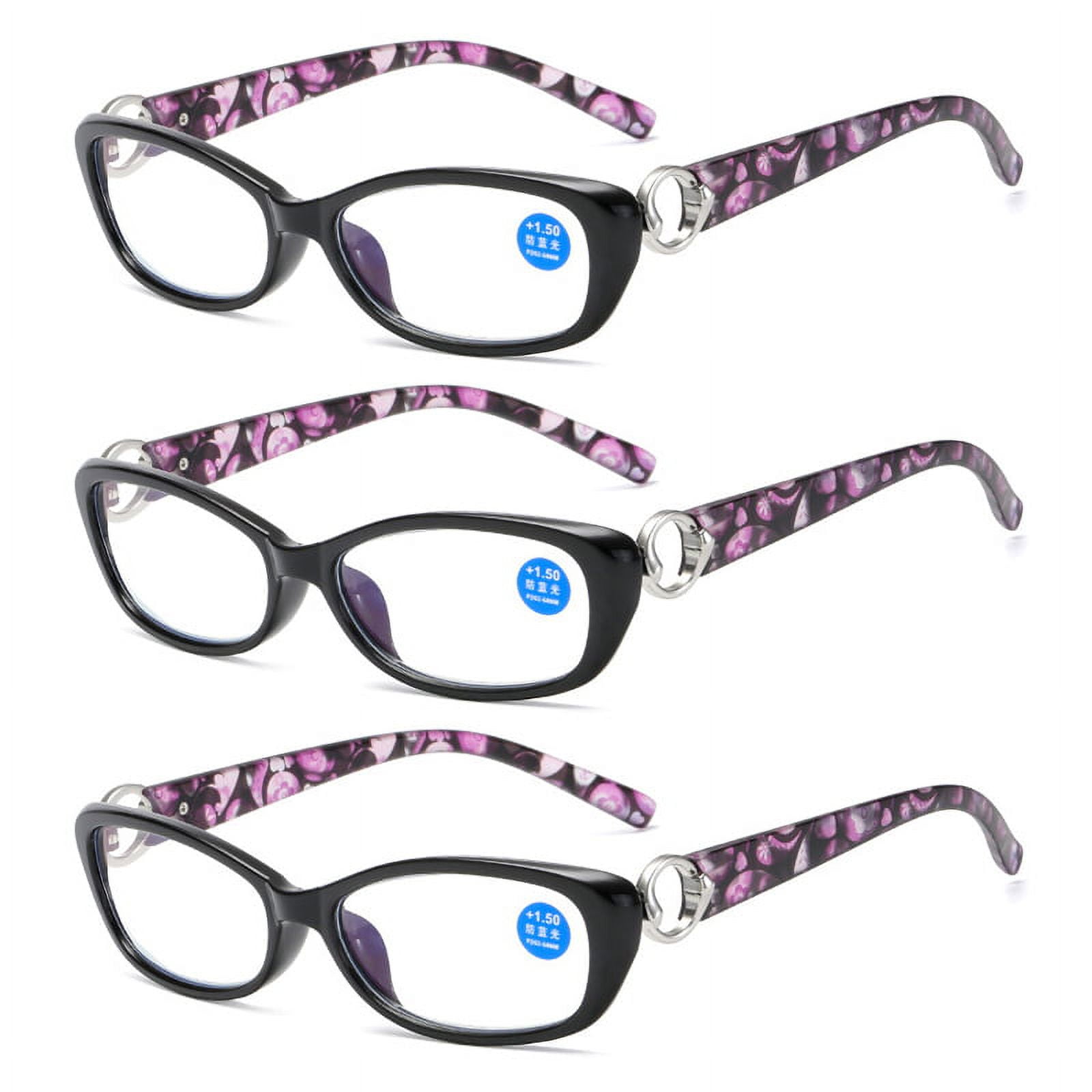 3 Pairs Womens Reading Glasses Blue Light Blocking Retro Readers ...