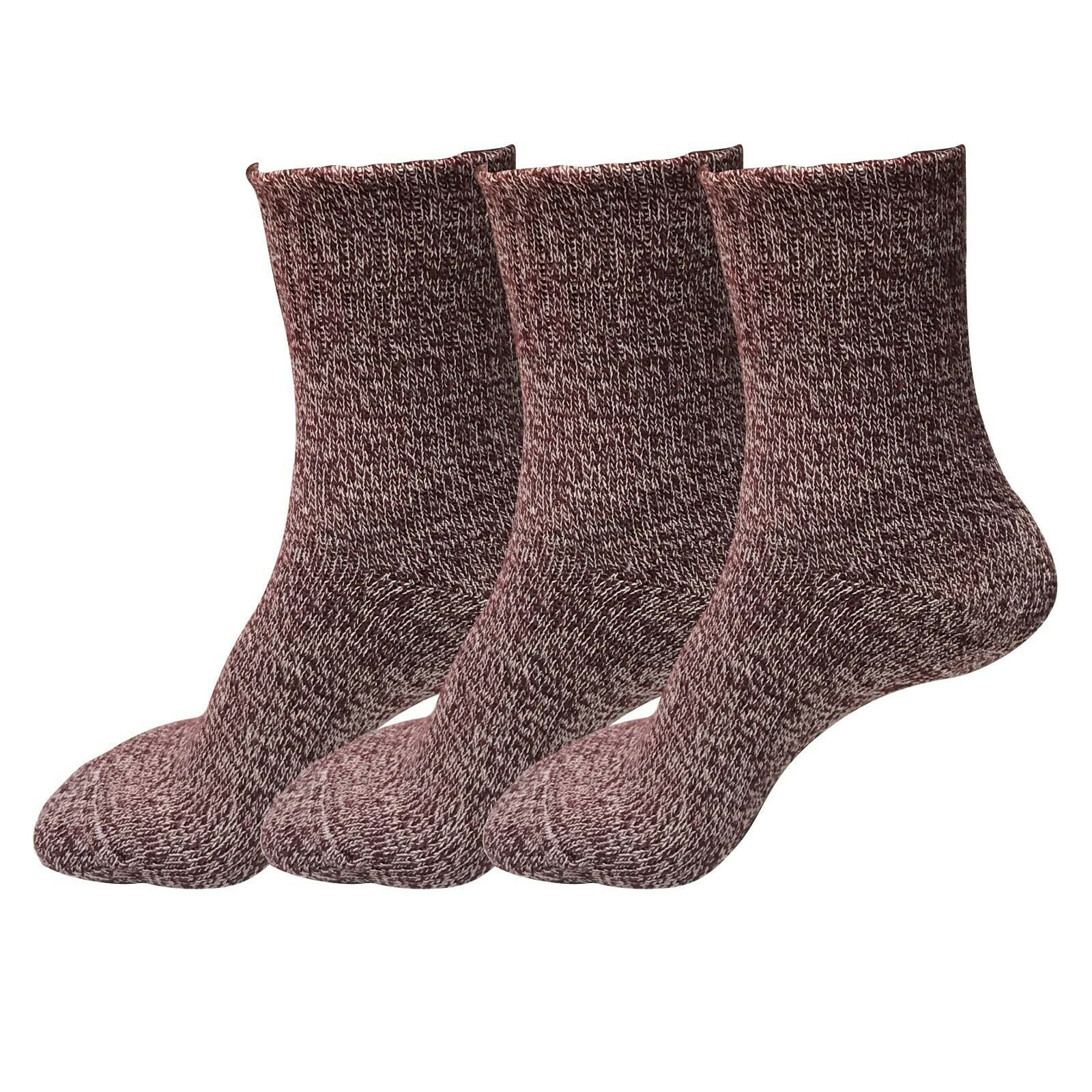 3 Pairs Womens Winter Casual Wool Blend Thick Knit Thermal Warm Crew ...