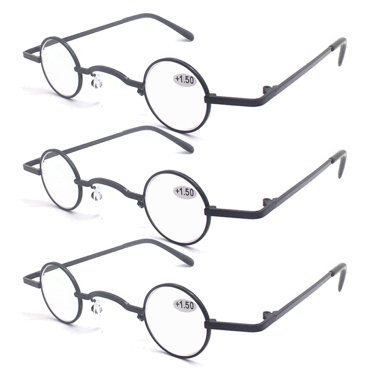 Quality Unisex Retro Round Reading Glasses Spring Hinge Stainless Steel ...
