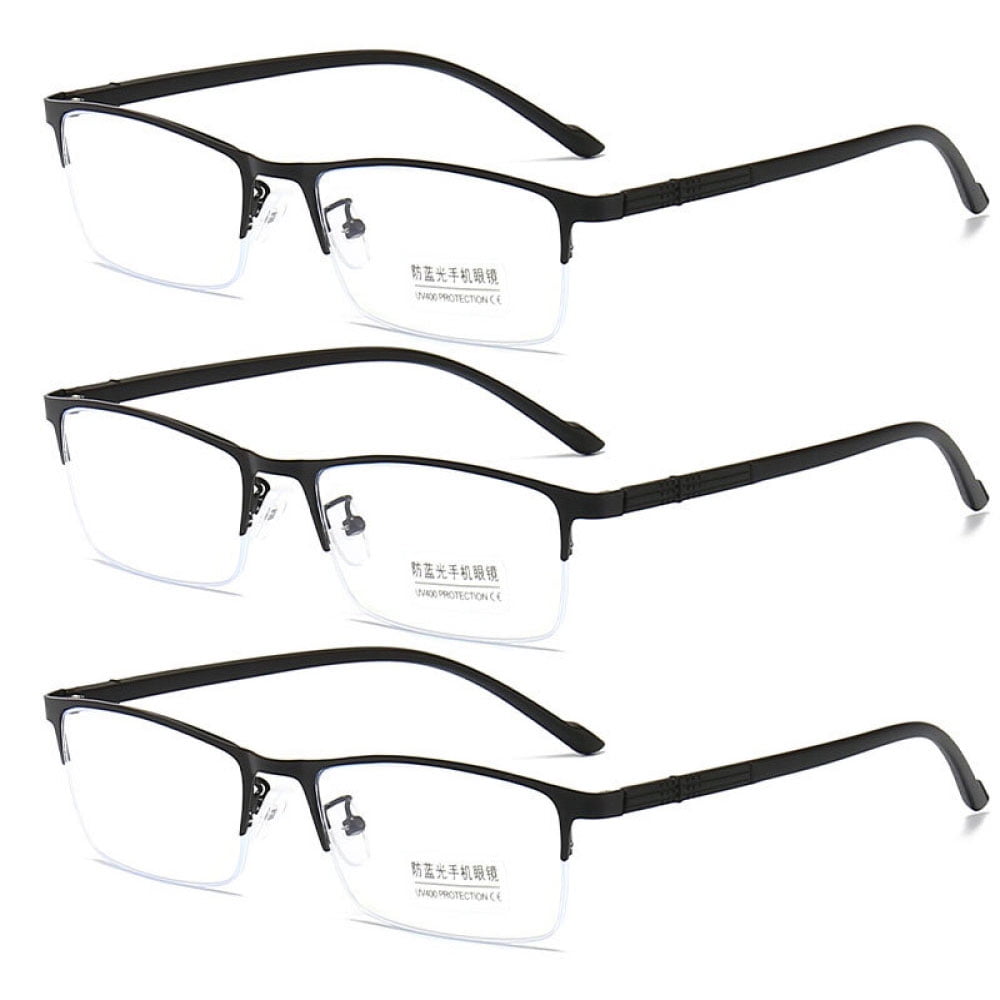 3 Pairs of Blue Light Blocking Flexible Reading Glasses 2.00 for Men ...