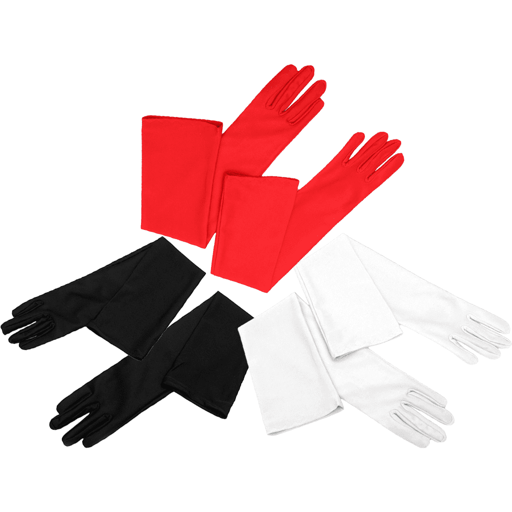 3 Pairs of Long Elastic Gloves Women Long Gloves Opera Performance ...