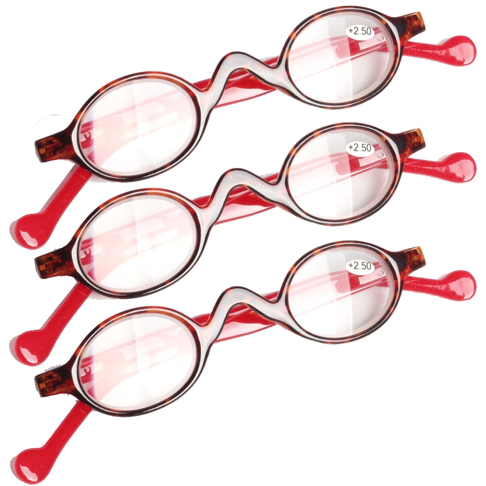 3 Pairs of Men Women Small Oval Vintage Reading Glasses 3.00 Red ...
