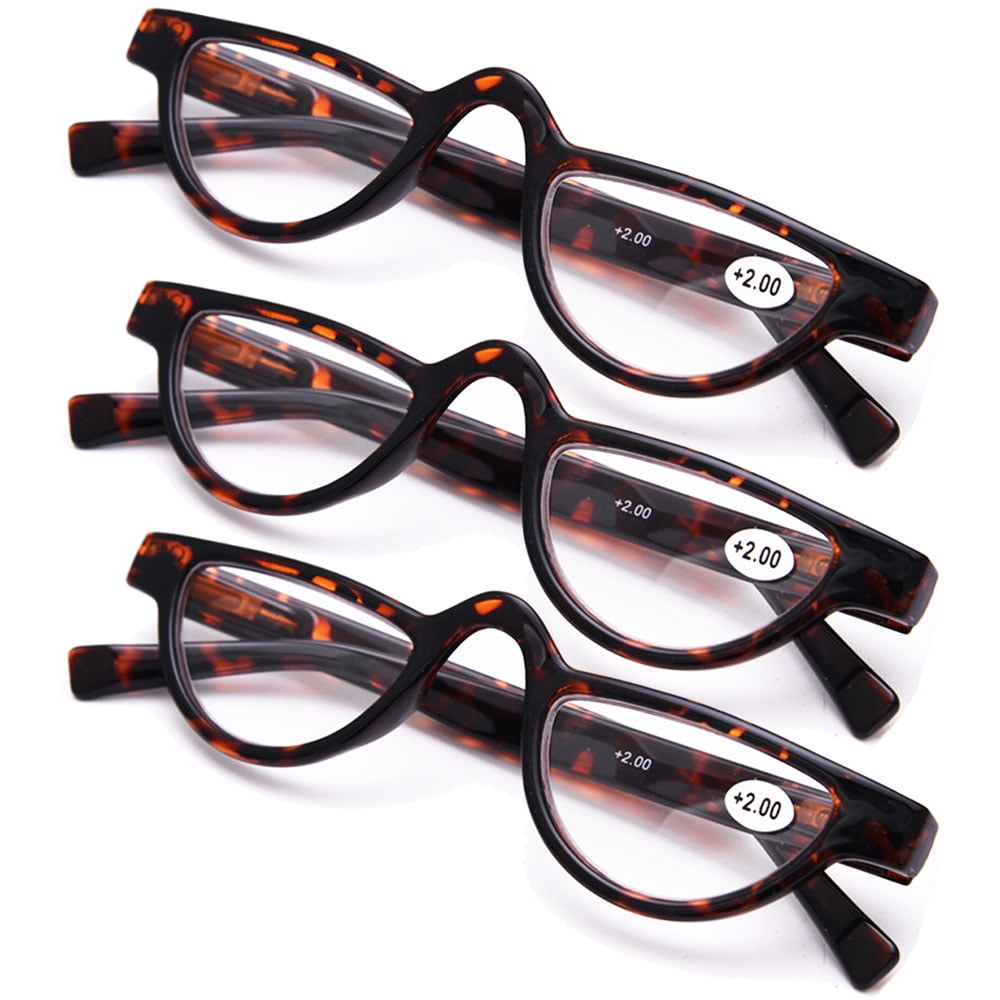 3 Pairs of Womens Half Moon Spring Hinge Reading Glasses 3.0 Men ...