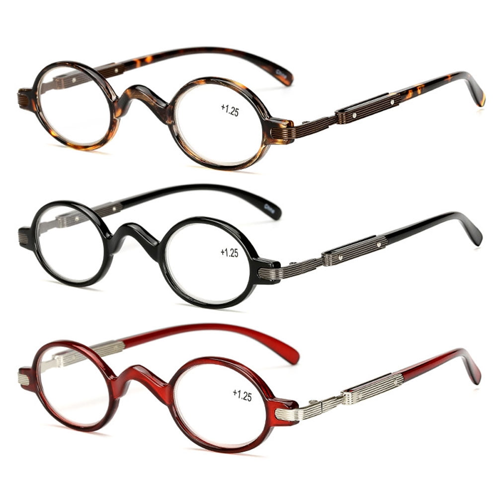 3 Pairs of Womens Mens Small Round Reading Glasses 1.0, Steampuck ...