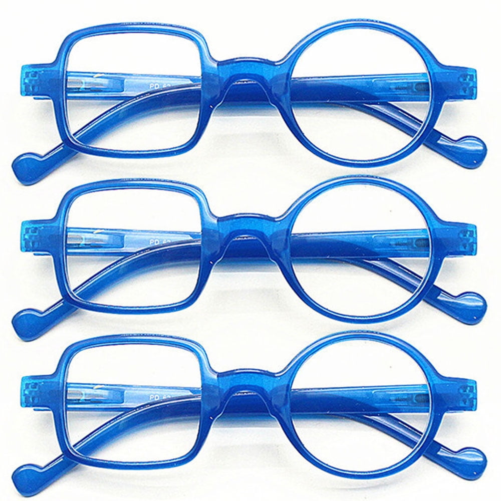 3 Pairs of Womens Mens Square Round Reading Glasses 2.5, Blue Designer ...