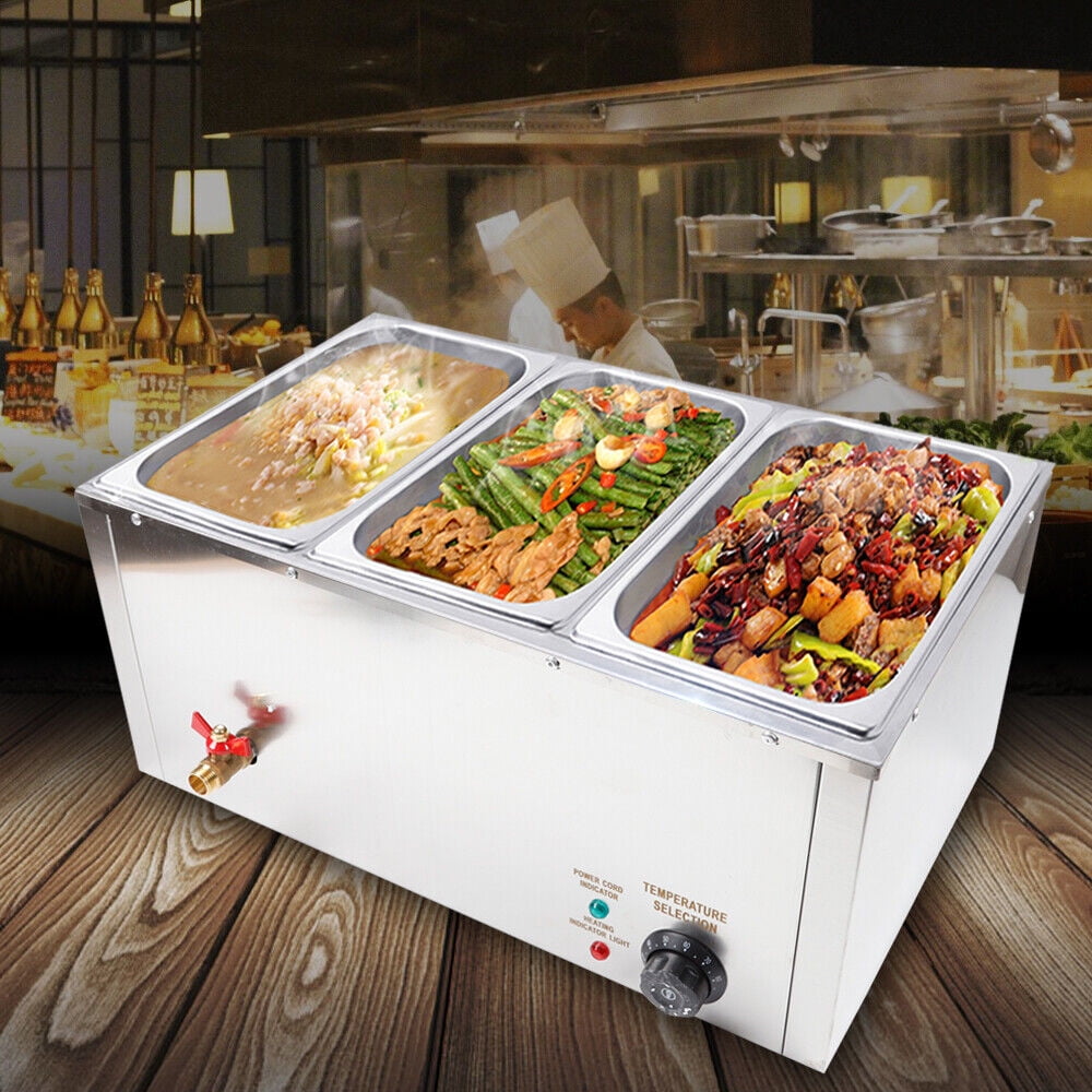 3-Pan Commercial Electric Food Warmer Steam Table Buffet Bain Marie ...