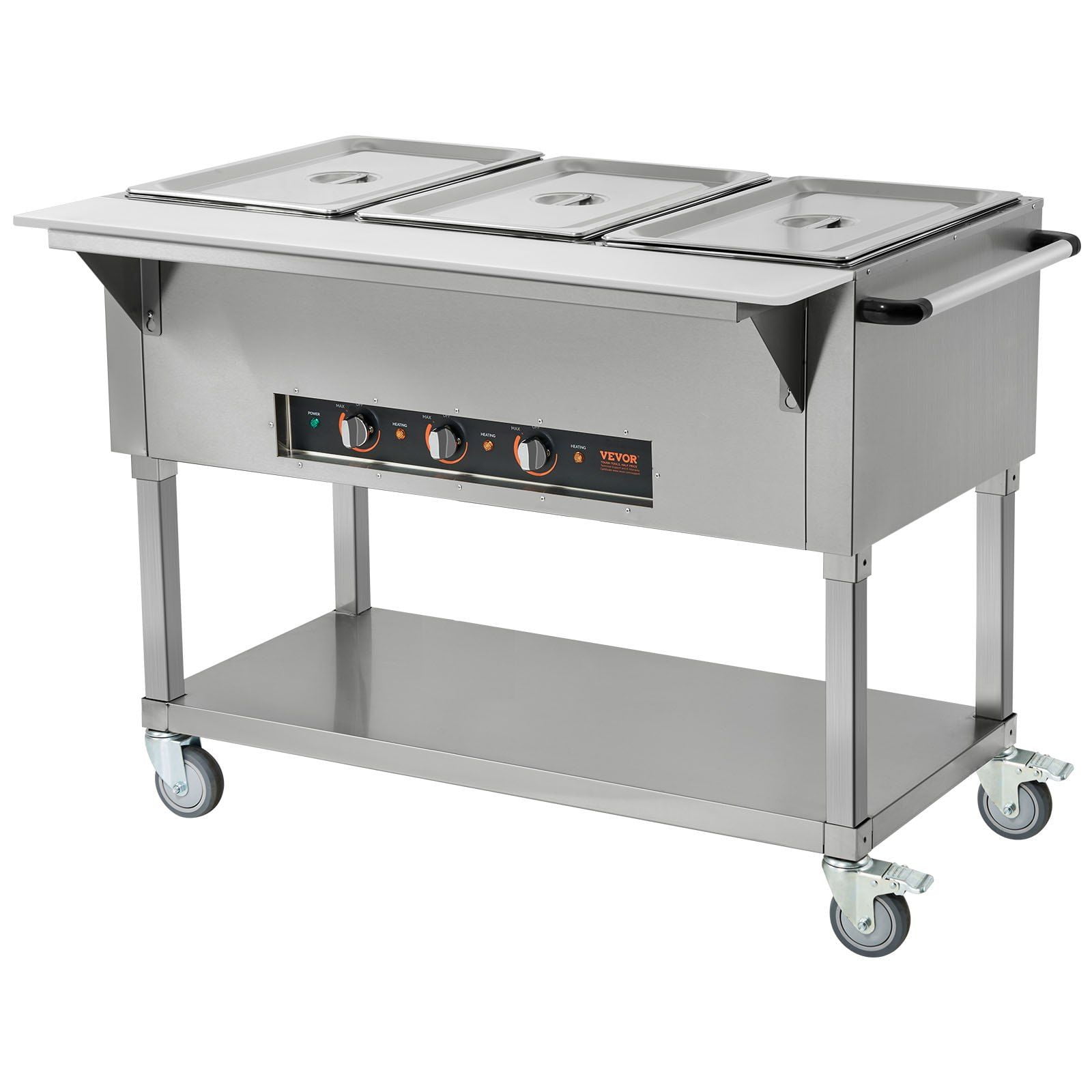 3-Pan Commercial Food Warmer, 3 x 20.6QT Electric Steam Table, 1500W ...