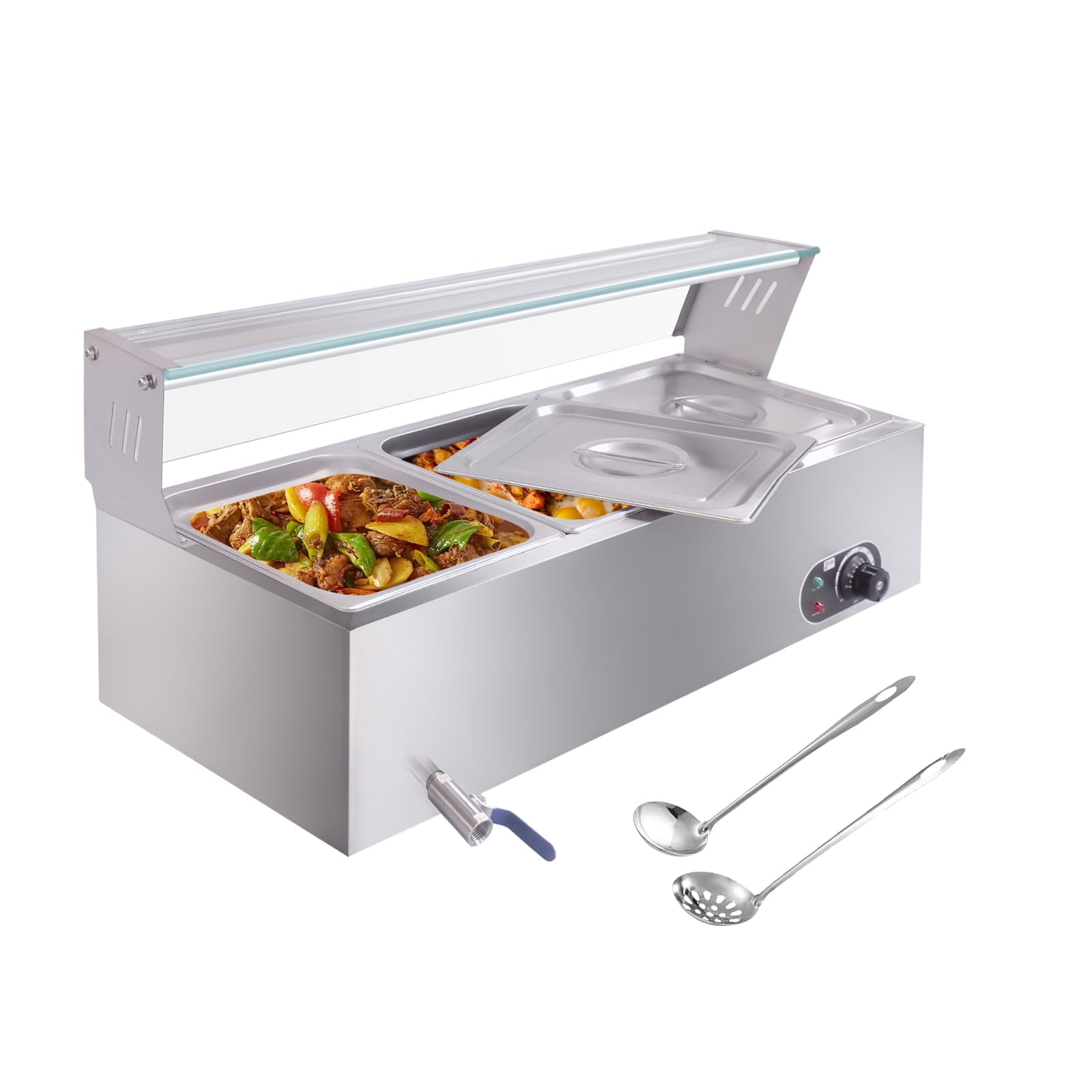 3-Pan Commercial Food Warmer, Electric Steam Table 12QT/ Pan, 1500W ...