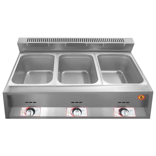 3-Pan Gas Food Heating Pot, Food Warmer Gas Deep Fryer, Countertop ...
