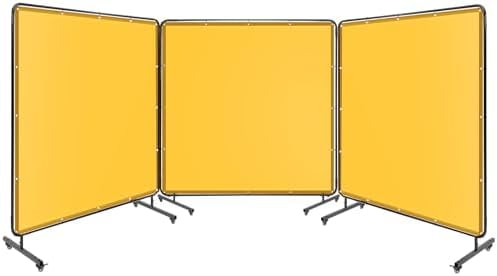3 Panel 6x6 FT Vinyl Welding Screen with Frame, Flame-Resistant PVC ...