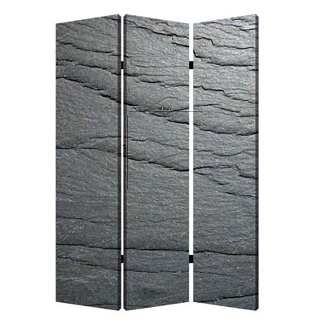 3 Panel Canvas & Metal Frame Room Divider, Slate Gray - 72 x 2 x 48 in ...