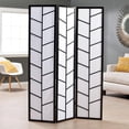 3-Panel Climbing Screen Room Divider Black Freestanding Privacy ...