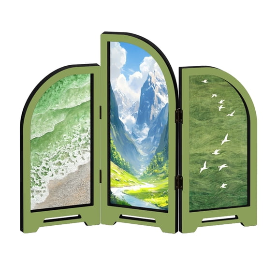 3 Panel Divider Minis Folding Screen Decorative Desktop Folding Screen ...