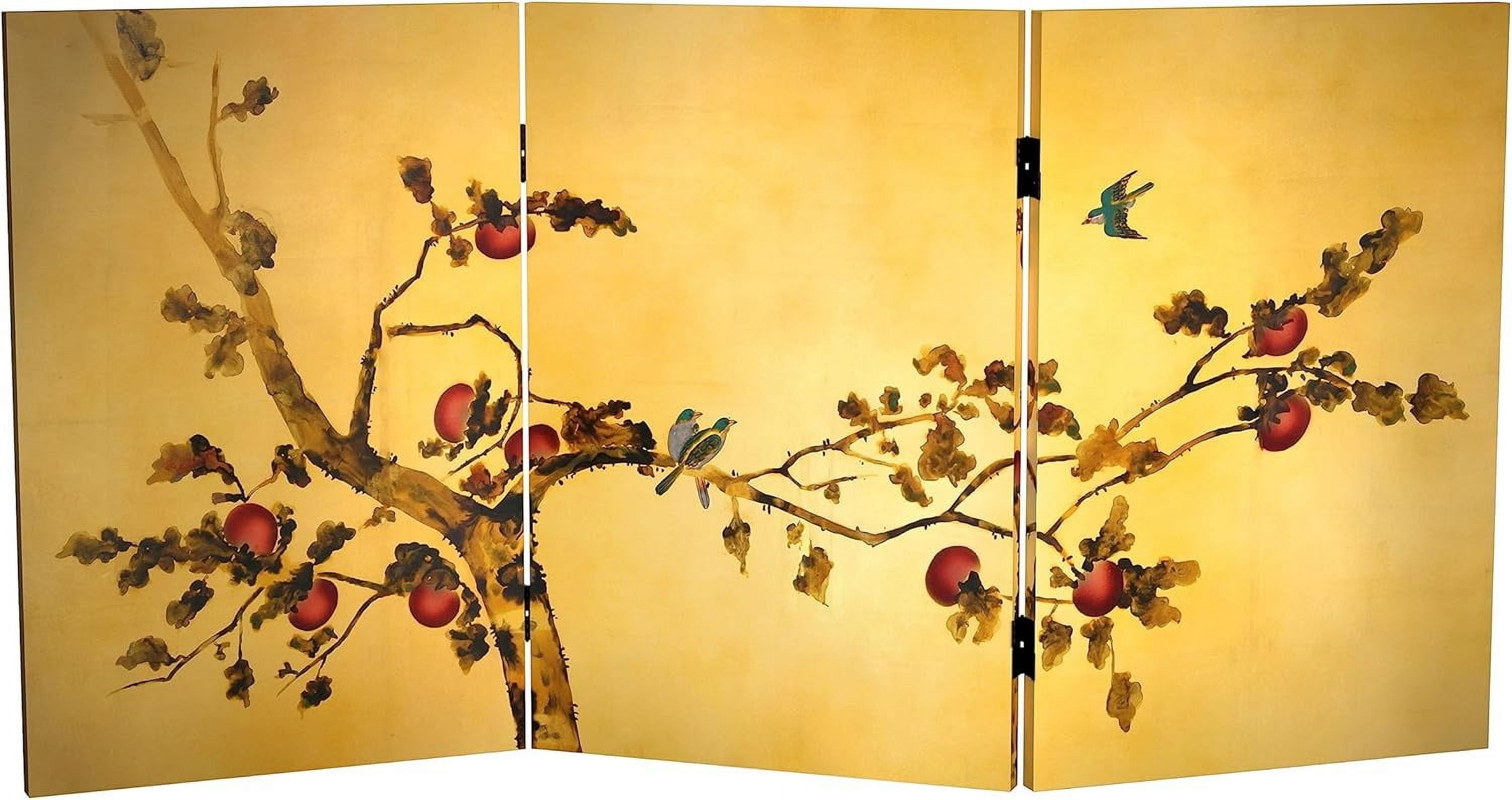 3-Panel Double-Sided Canvas Folding Screen – Freestanding Partition ...