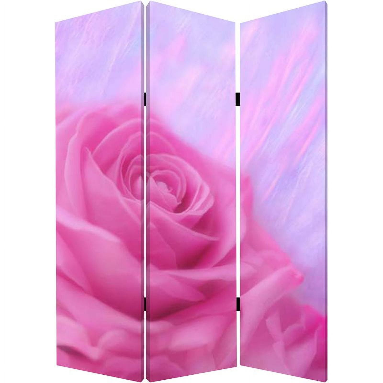 3 Panel Foldable Canvas Screen with Rose Print in Pink - Walmart.com