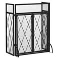 3-Panel Folding Fireplace Screen for Wood Burning with Double Doors ...