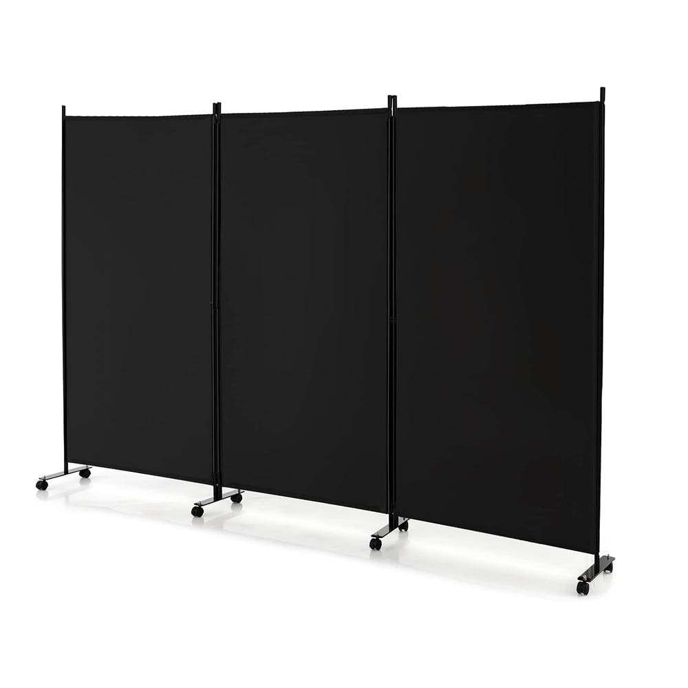3 Panel Folding Room Divider, 6FT Rolling Privacy Screen with Portable ...