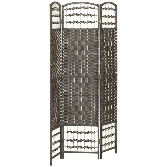 3 Panel Folding Room Divider Portable Privacy Screen Wave Fiber Room ...