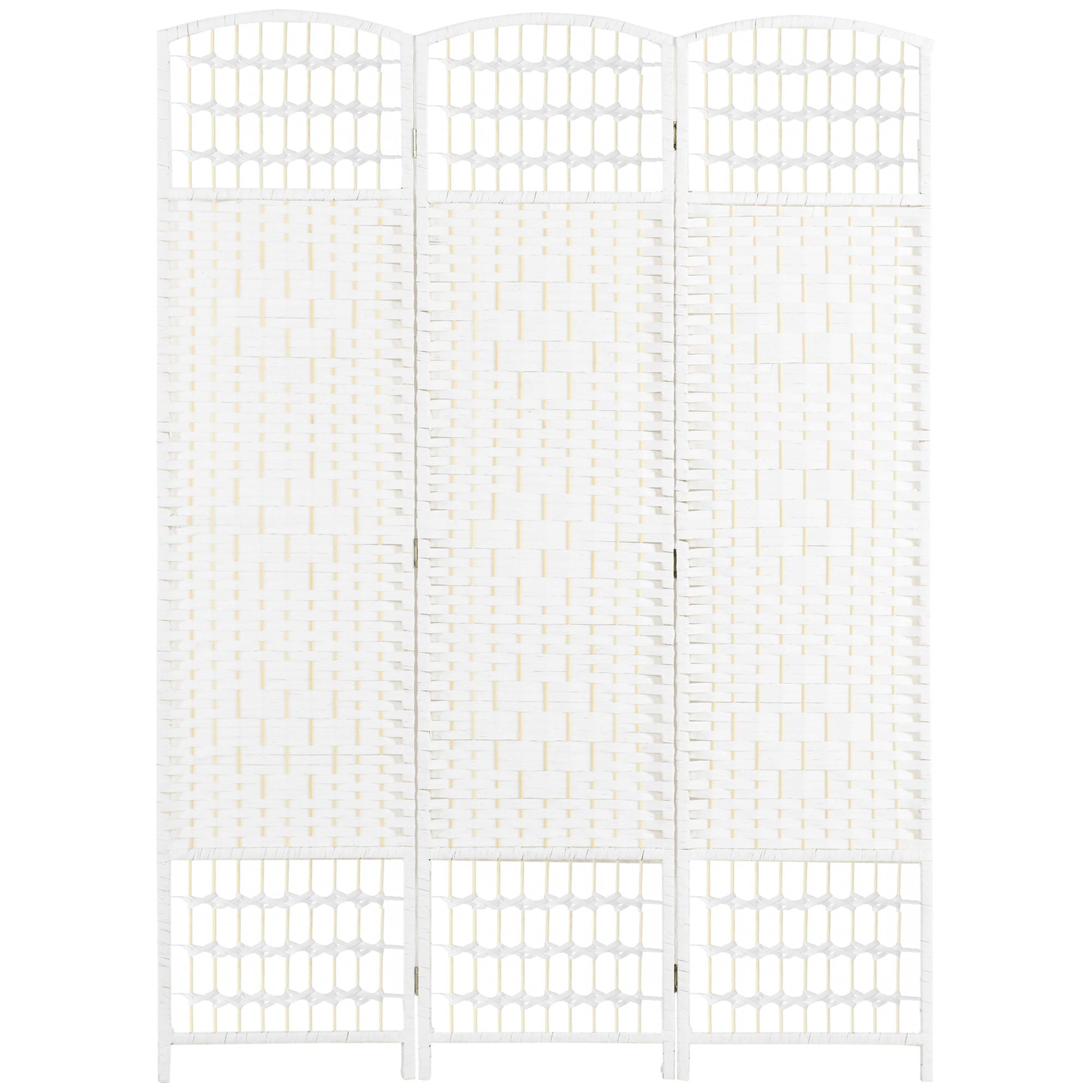3 Panel Folding Room Divider Portable Privacy Screen Wave Fiber Room ...
