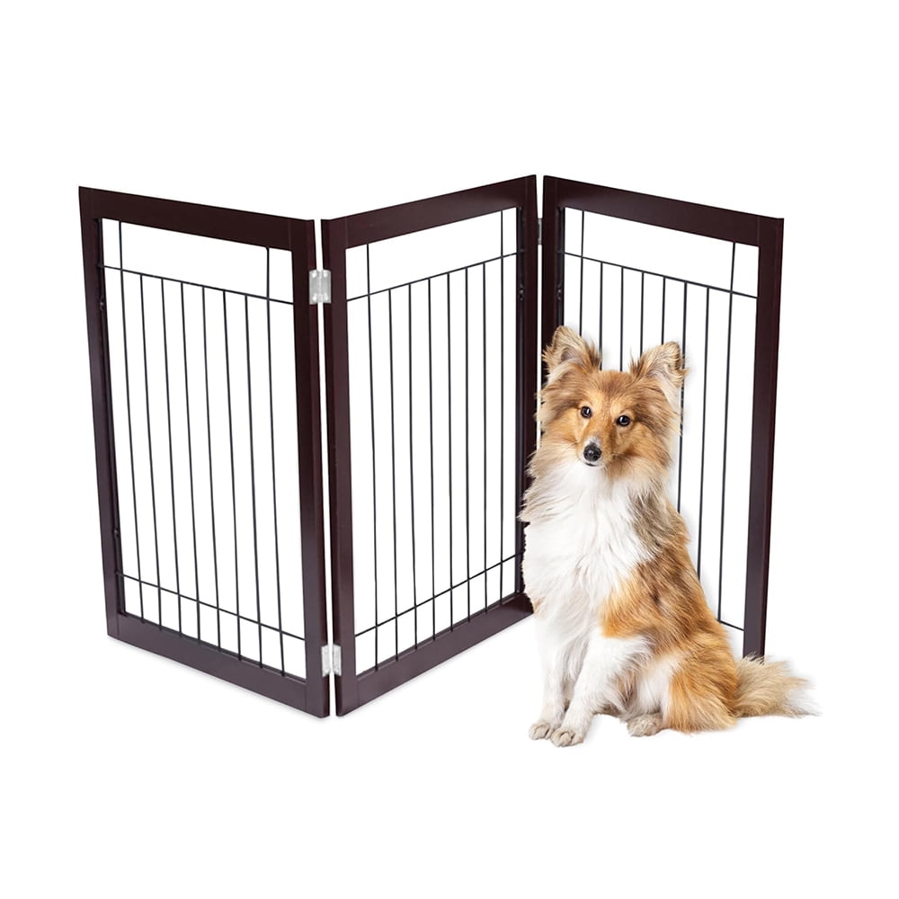 3 Panel Folding Z Shape Wire Dog Gate, 30 Inch Tall Pet Puppy Fence ...