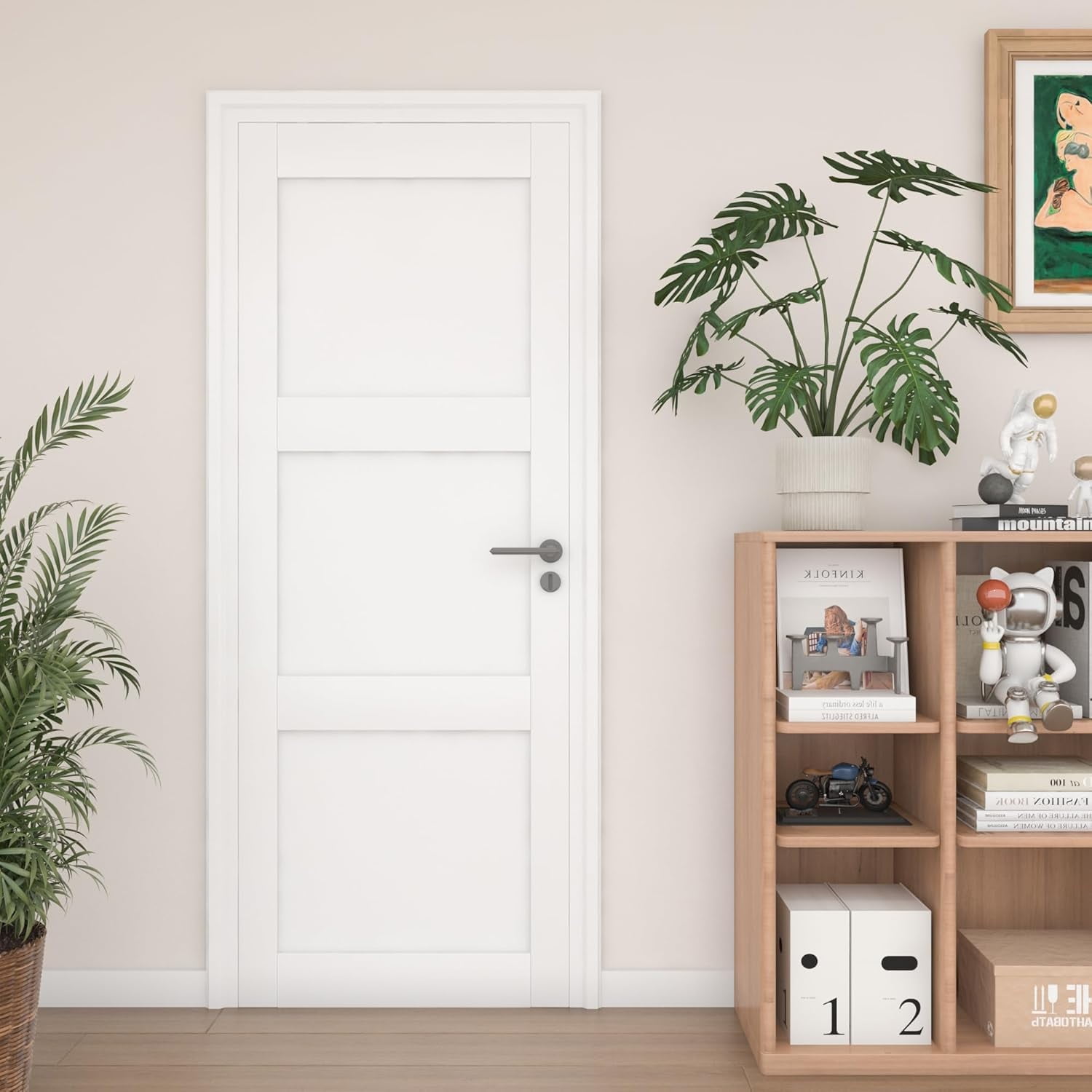 3-Panel Interior Slab Door, Solid Wood French Door Slab DIY for Pantry ...