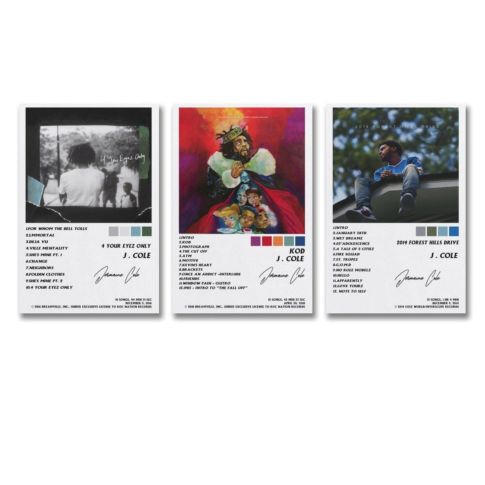 3 Panel J Music Cole 2014 Forest Hills Drive Your Eyez Cole Kod Album ...