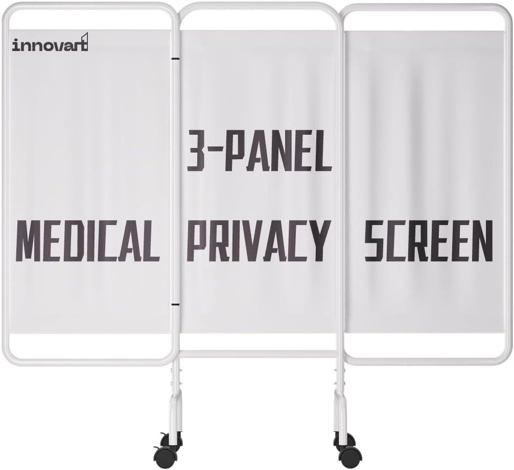 3-Panel Medical Privacy Screen with Wheels, Mobile Medical Privacy ...