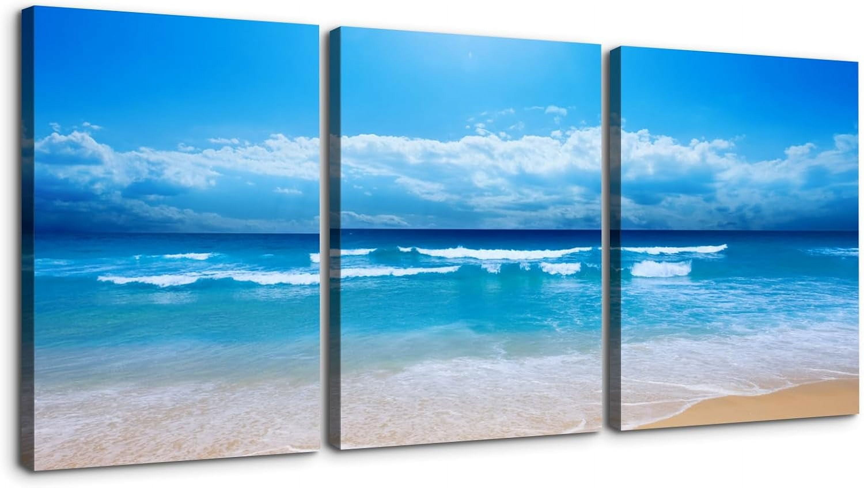 3 Panel of Moon Moonlight Canvas Wall Art for Home Office Decor - Ocean ...