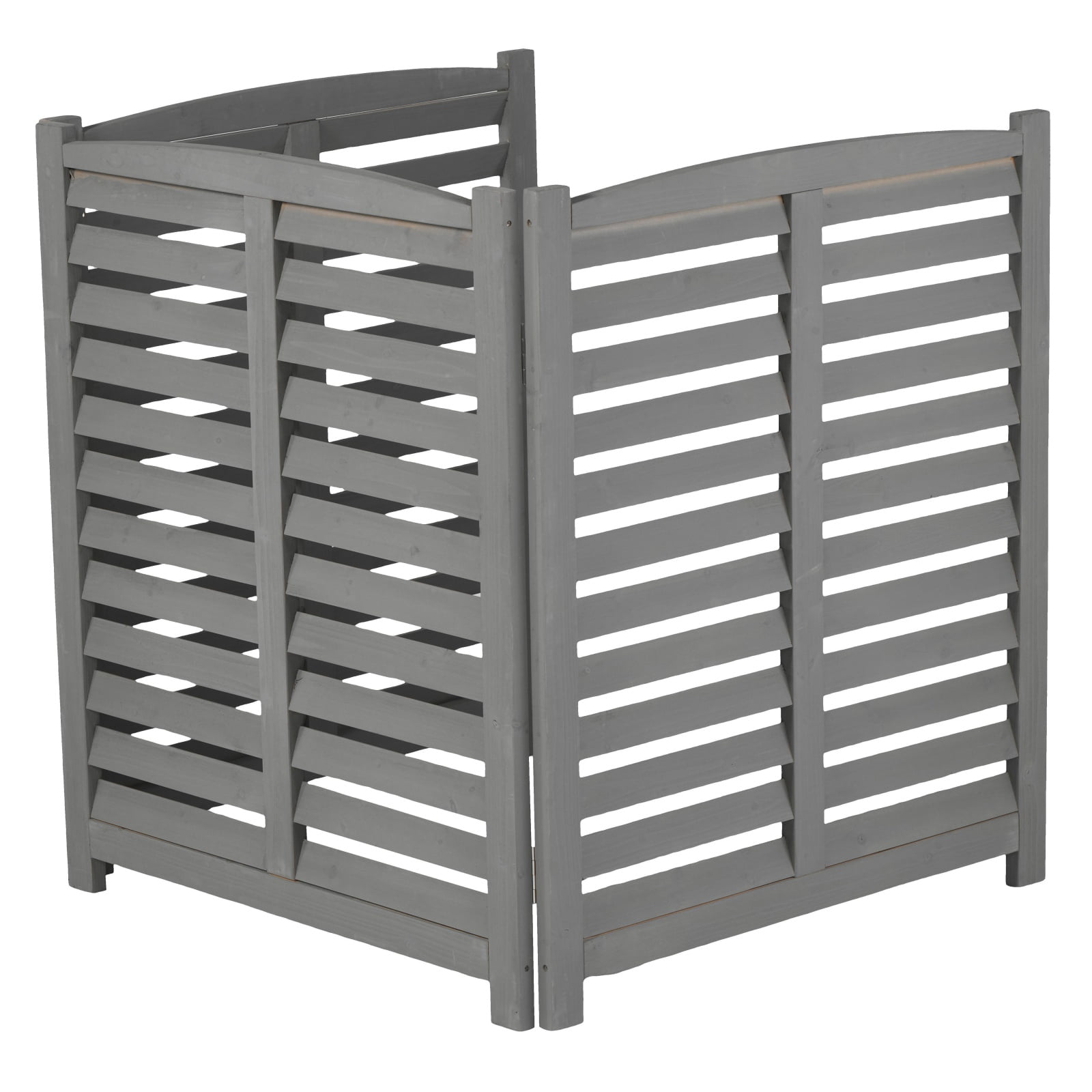 3-Panel Outdoor Air Conditioner Fence - 32"W x 38"H Wood Privacy Screen ...