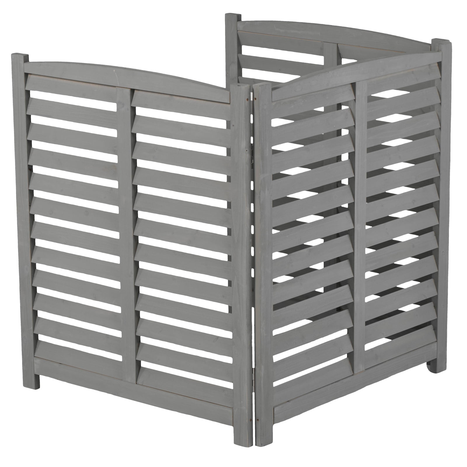 3-Panel Outdoor Air Conditioner Fence - 32"W x 38"H Wood Privacy Screen ...
