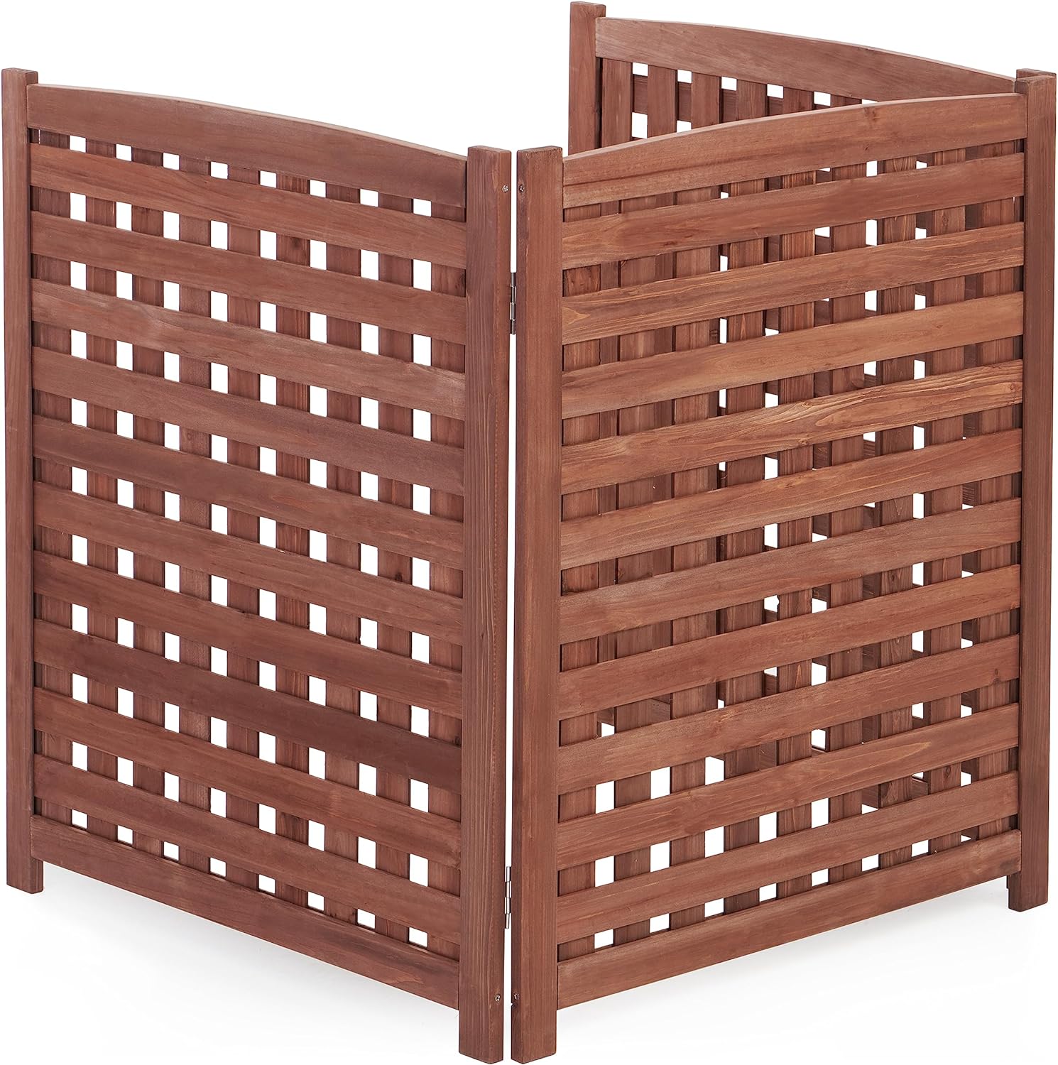 3-Panel Outdoor Air Conditioner Fence Screen, Outside Wood Privacy ...