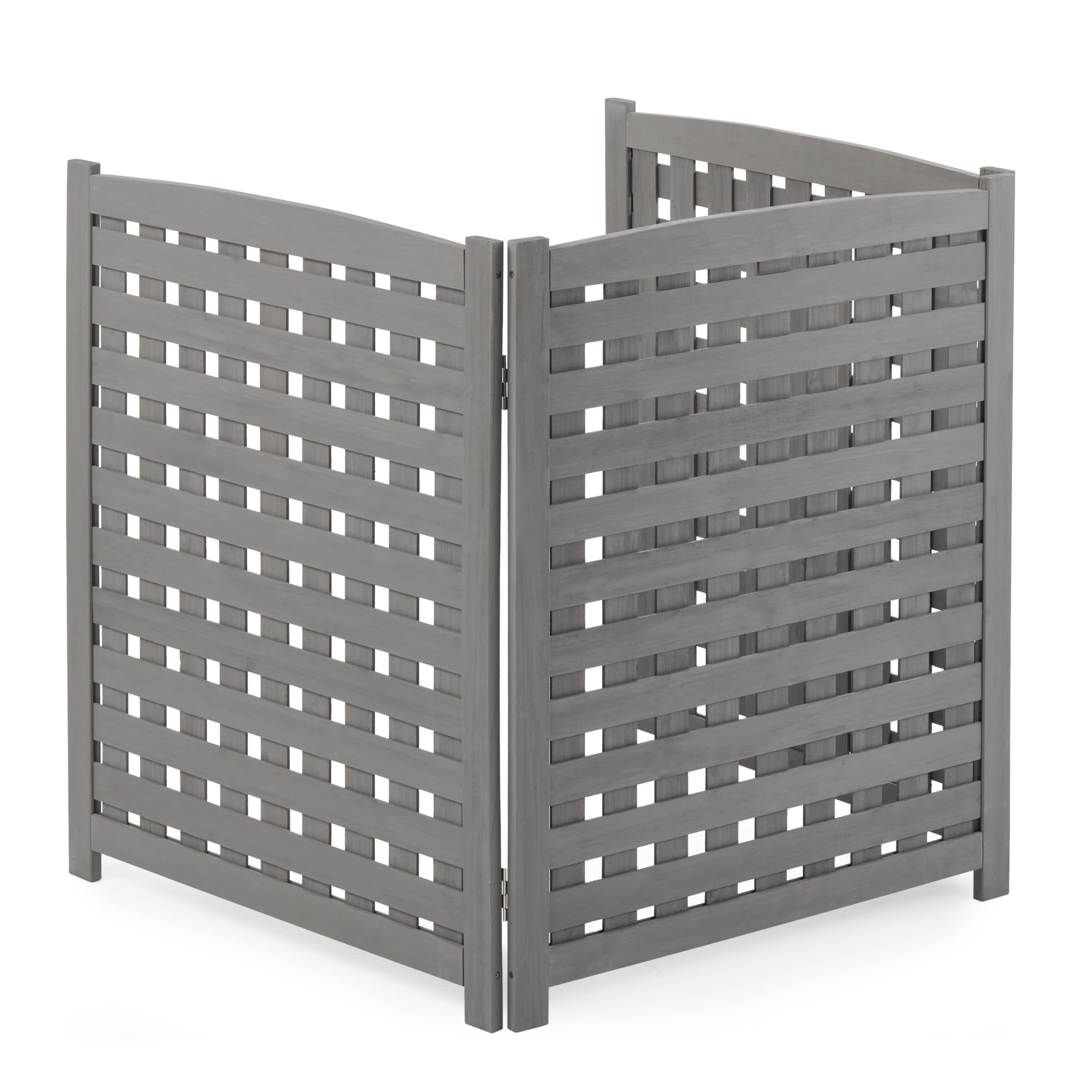 MEDERLO 3-Panel Outdoor Air Conditioner Fence Screen, Outside Wood ...