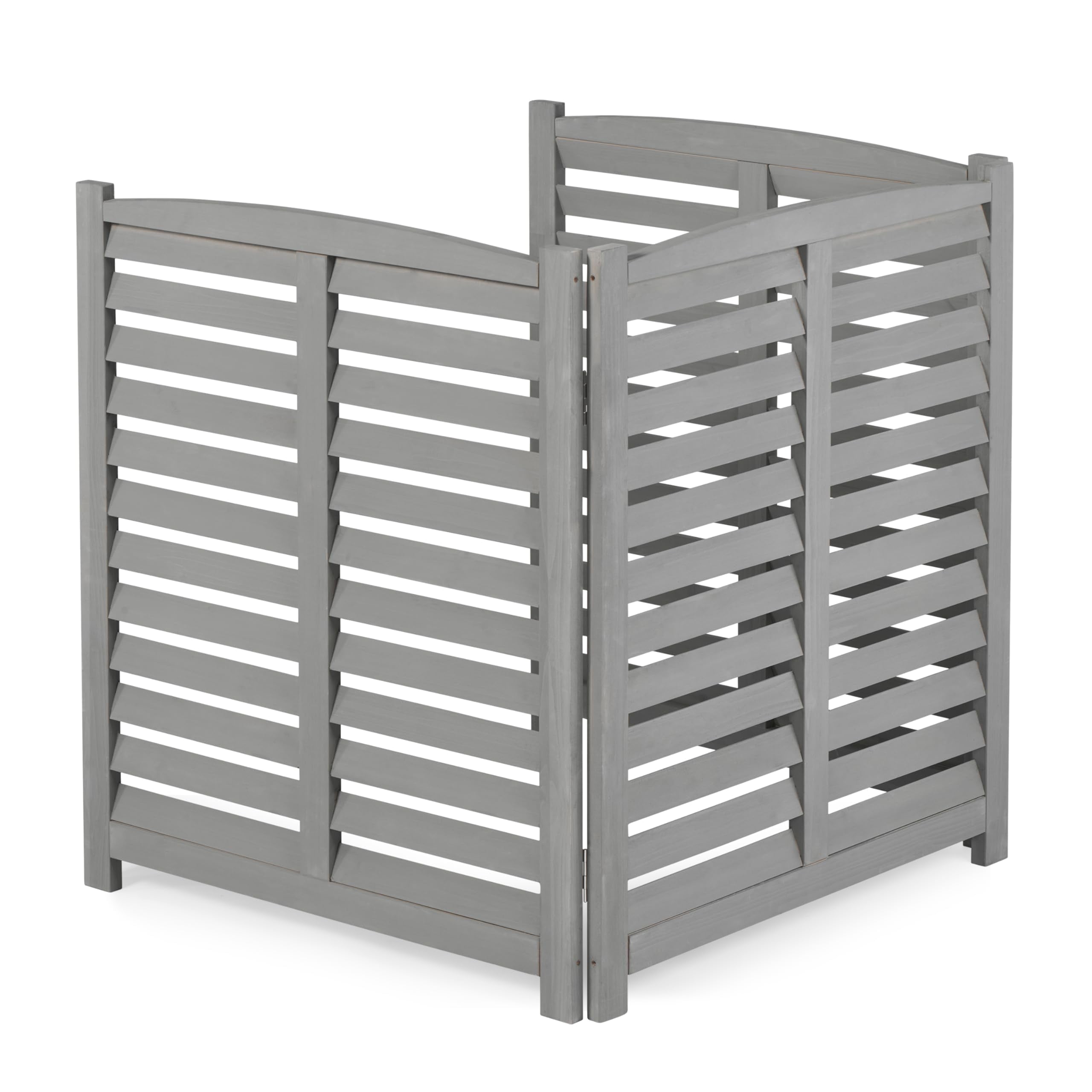 3-Panel Outdoor Air Conditioner Fence Screen, Outside Wood Privacy ...