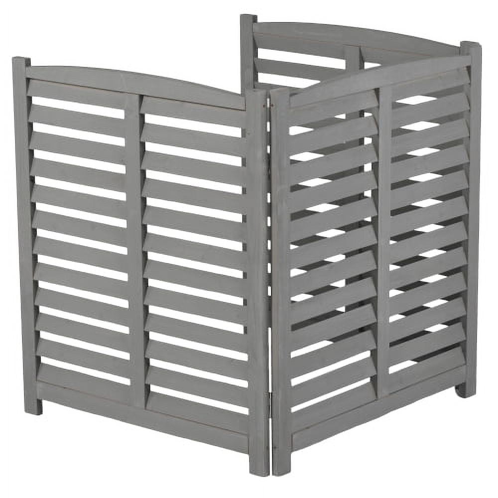 3-Panel Outdoor Air Conditioner Privacy Fence – Natural Wooden Screen ...