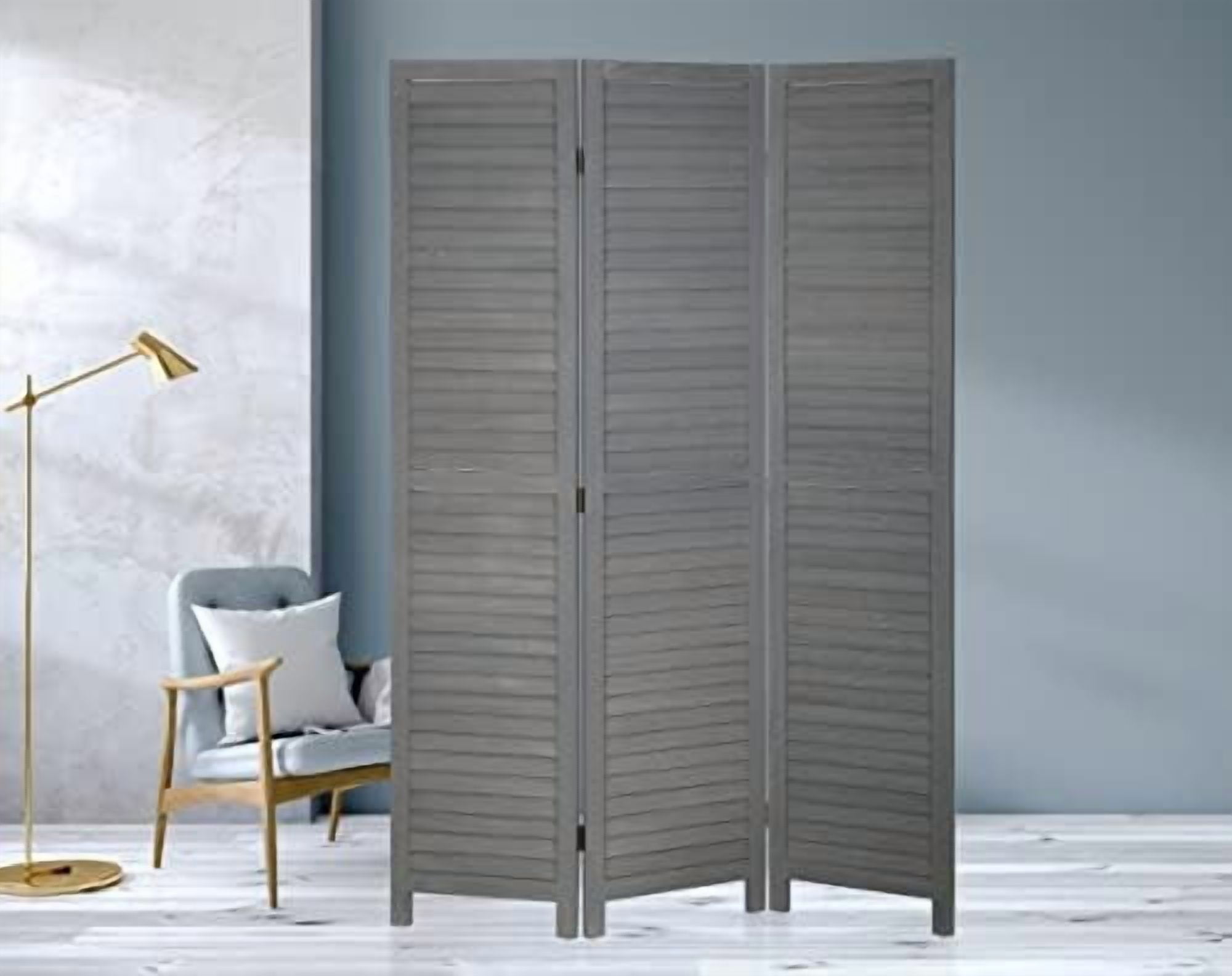 3 Panel Room Divider, 47.7" Width Wood Dividers and Folding Privacy ...