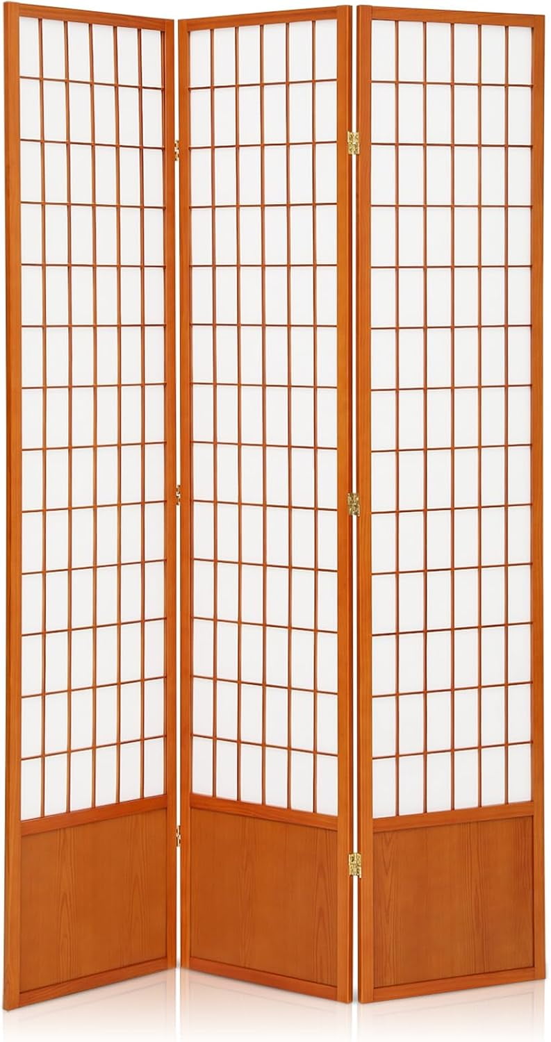 3 Panel Room Divider 5.7ft Rhombus Grid Partition Room Divider Japanese ...
