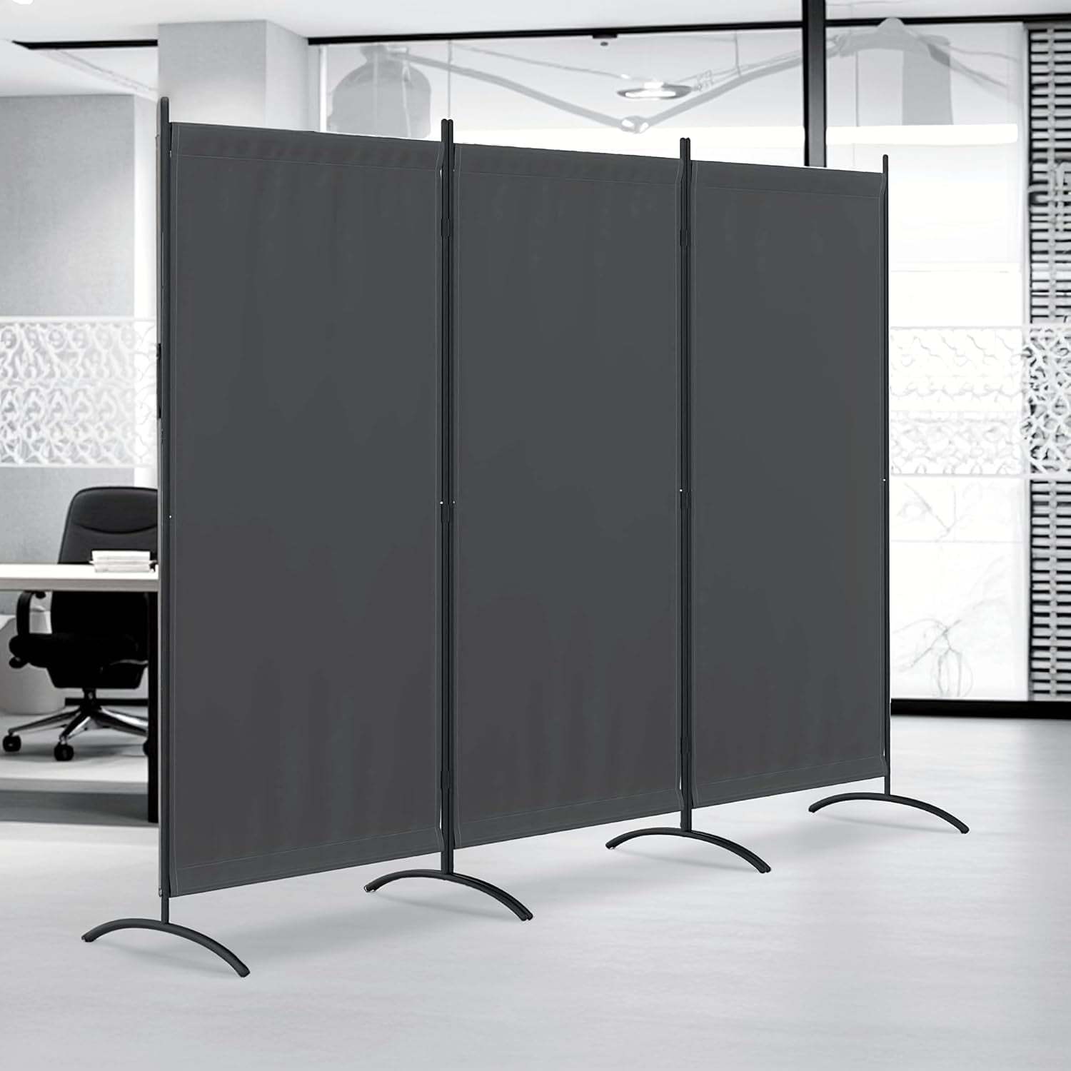 3 Panel Room Divider 6 Ft Folding Screen Room Dividers with 4 Curved ...