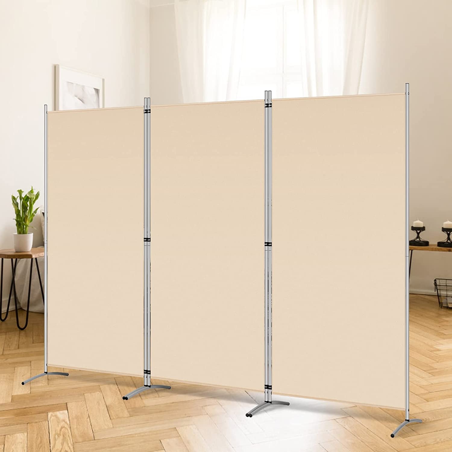 3 Panel Room Divider, 6 Ft Tall Folding Privacy Screen Freestanding ...