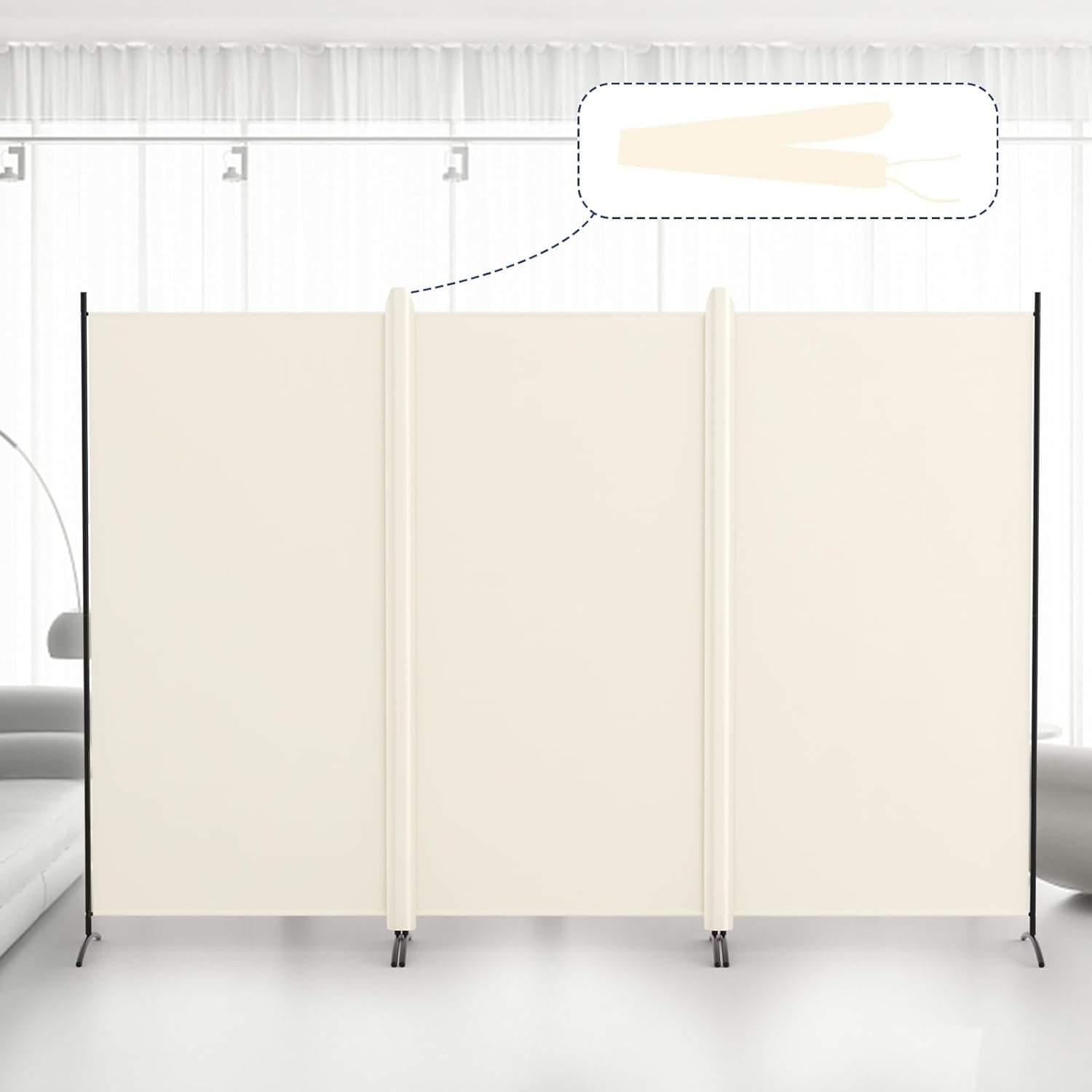 3 Panel Room Divider, 6FT Tall Folding Privacy Screen Wall Dividers ...