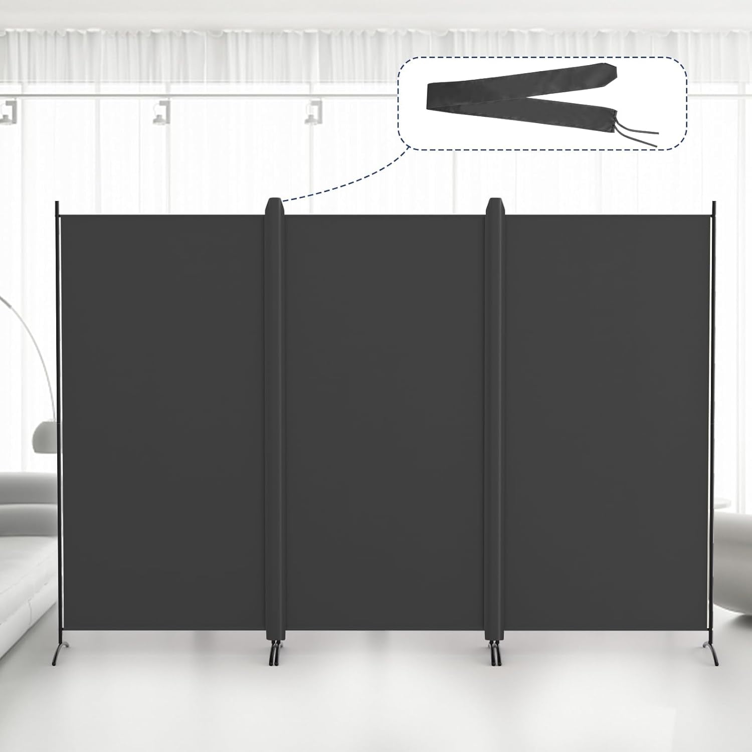 3 Panel Room Divider, 6FT Tall Folding Privacy Screen Wall Dividers ...