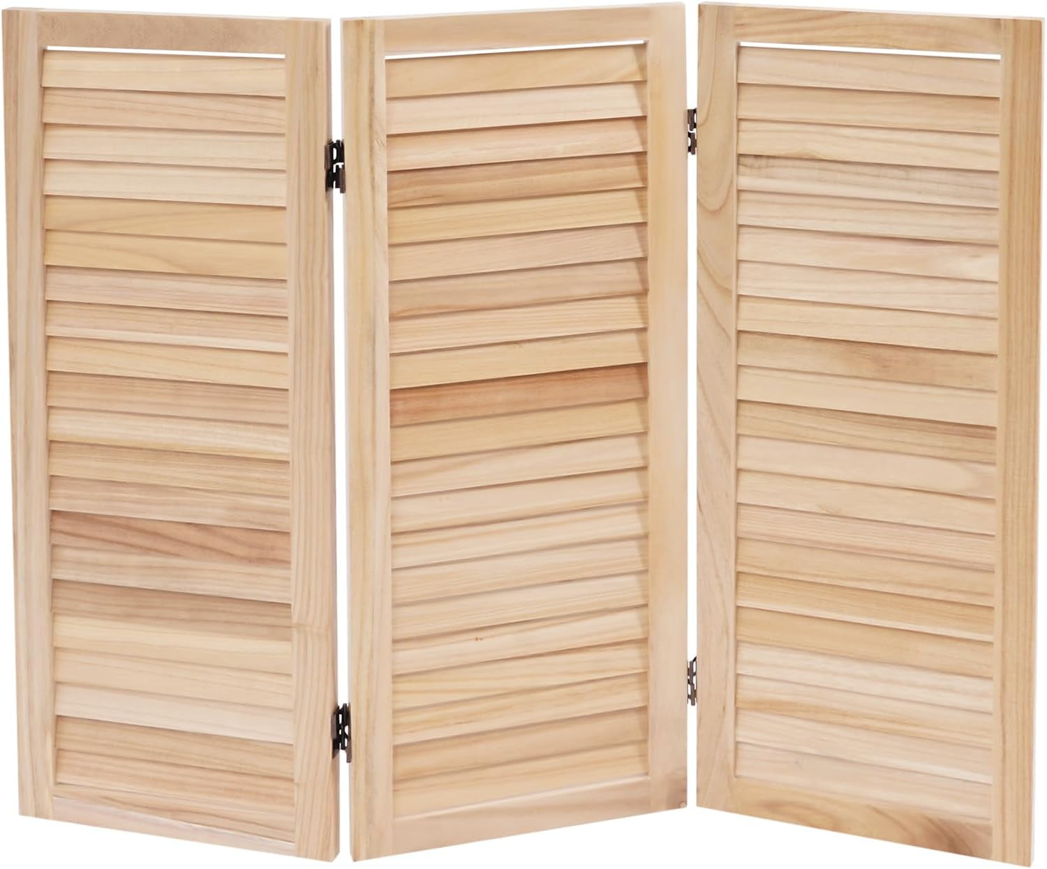 3 Panel Room Divider Screen, Freestanding Privacy Wooden Short Screen ...