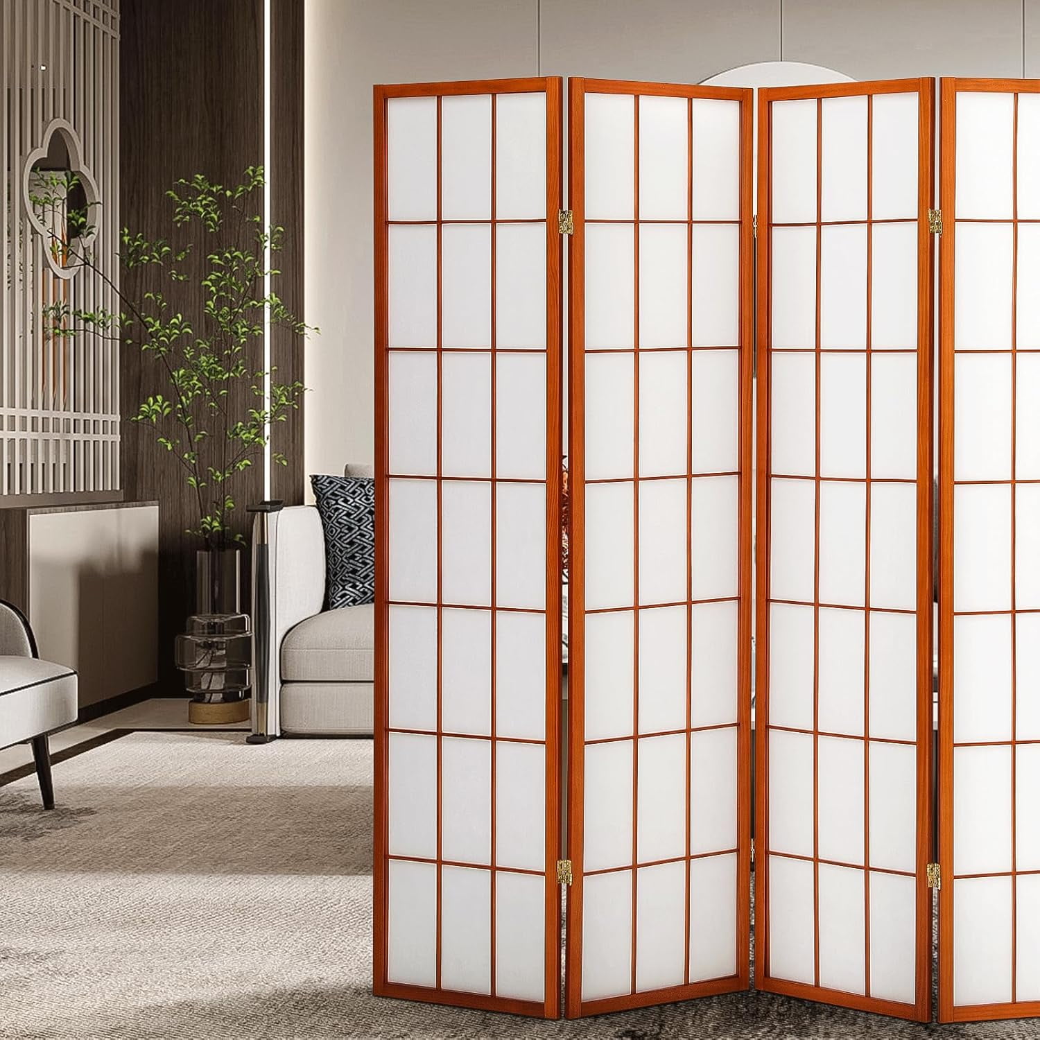 3-Panel Screen Room Divider, Modern Japanese Privacy Screen ...