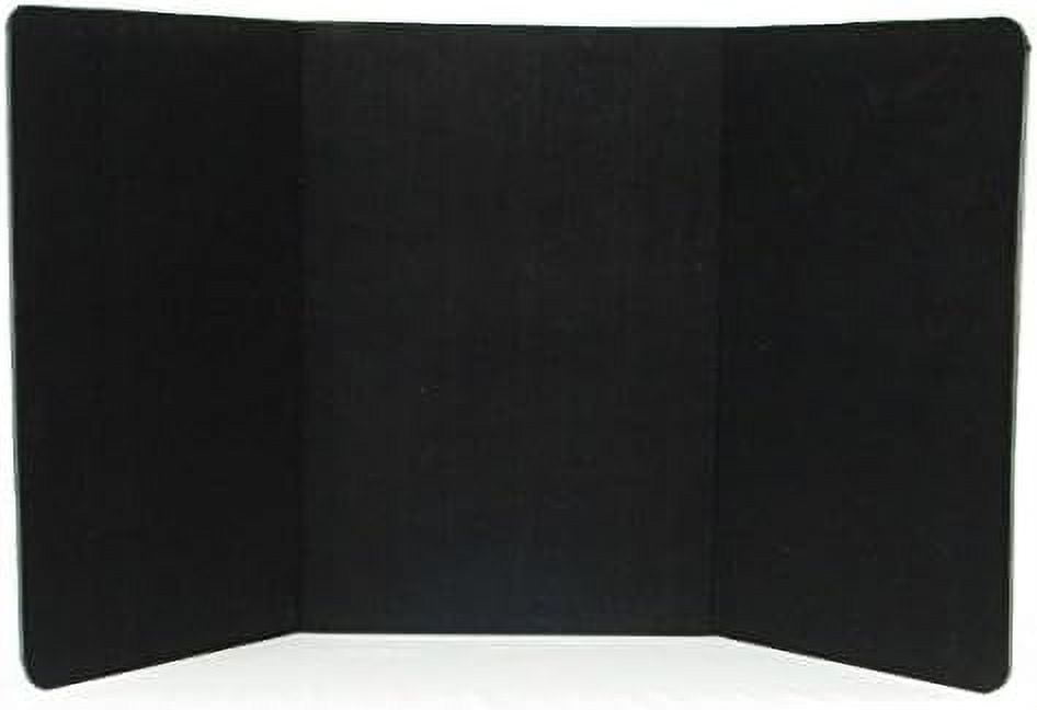 3-Panel Tabletop Display Presentation Board, 72 x 36, No Plastic Edging - Black Hook & Loop ...