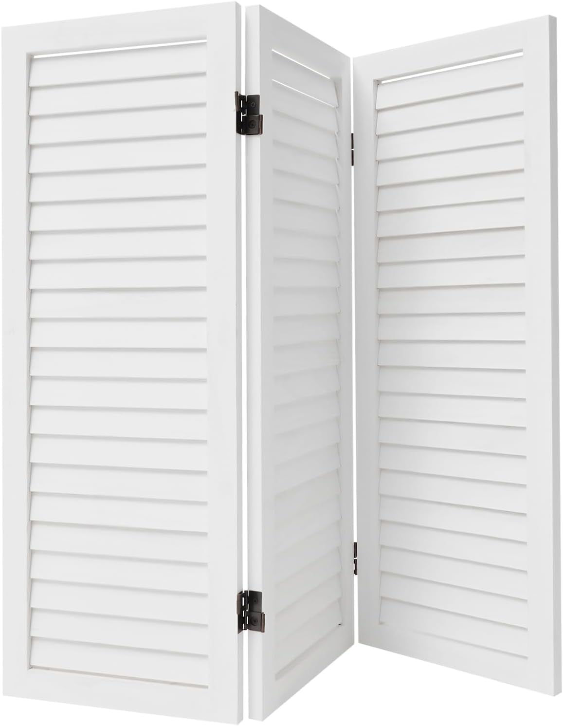 3 Panel Wood Short Window Room Divider 35.4" W x 31.9" H, Double Sided ...