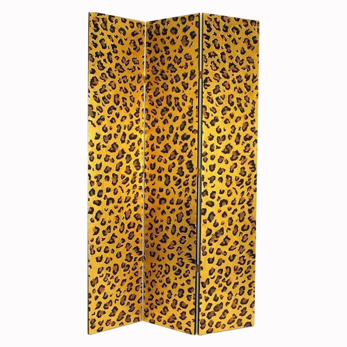 3 Panel Wooden Frame Screen with Animal Print, Gold and Black - Saltoro ...