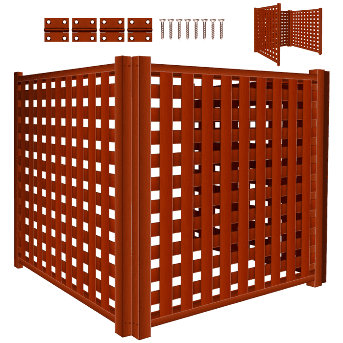 3 Panels Air Conditioner Fence, Privacy Fence to Hide AC and Trash ...