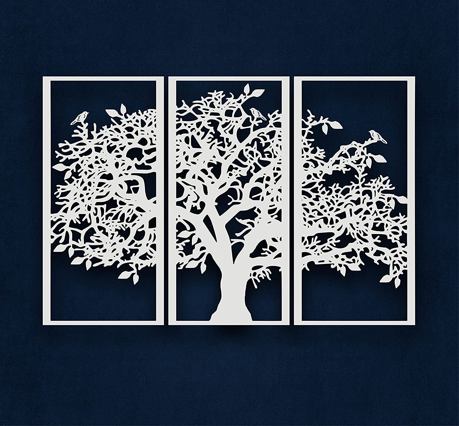3 Panels Family Tree Metal Wall Decor Tree of Life Metal Wall Art, Home ...