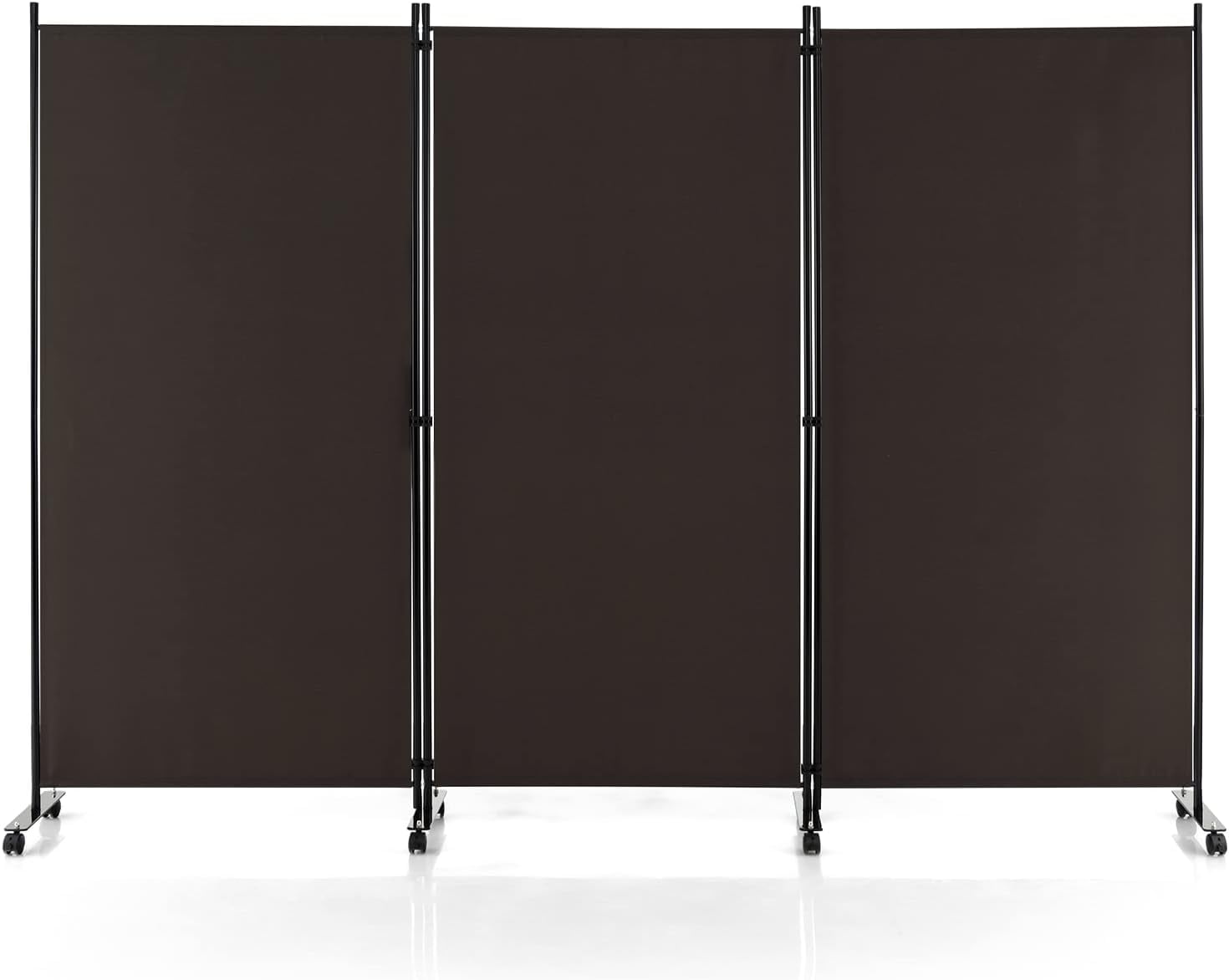 3 Panels Folding Privacy Screen, 6FT Tall Room Divider with Metal Frame ...