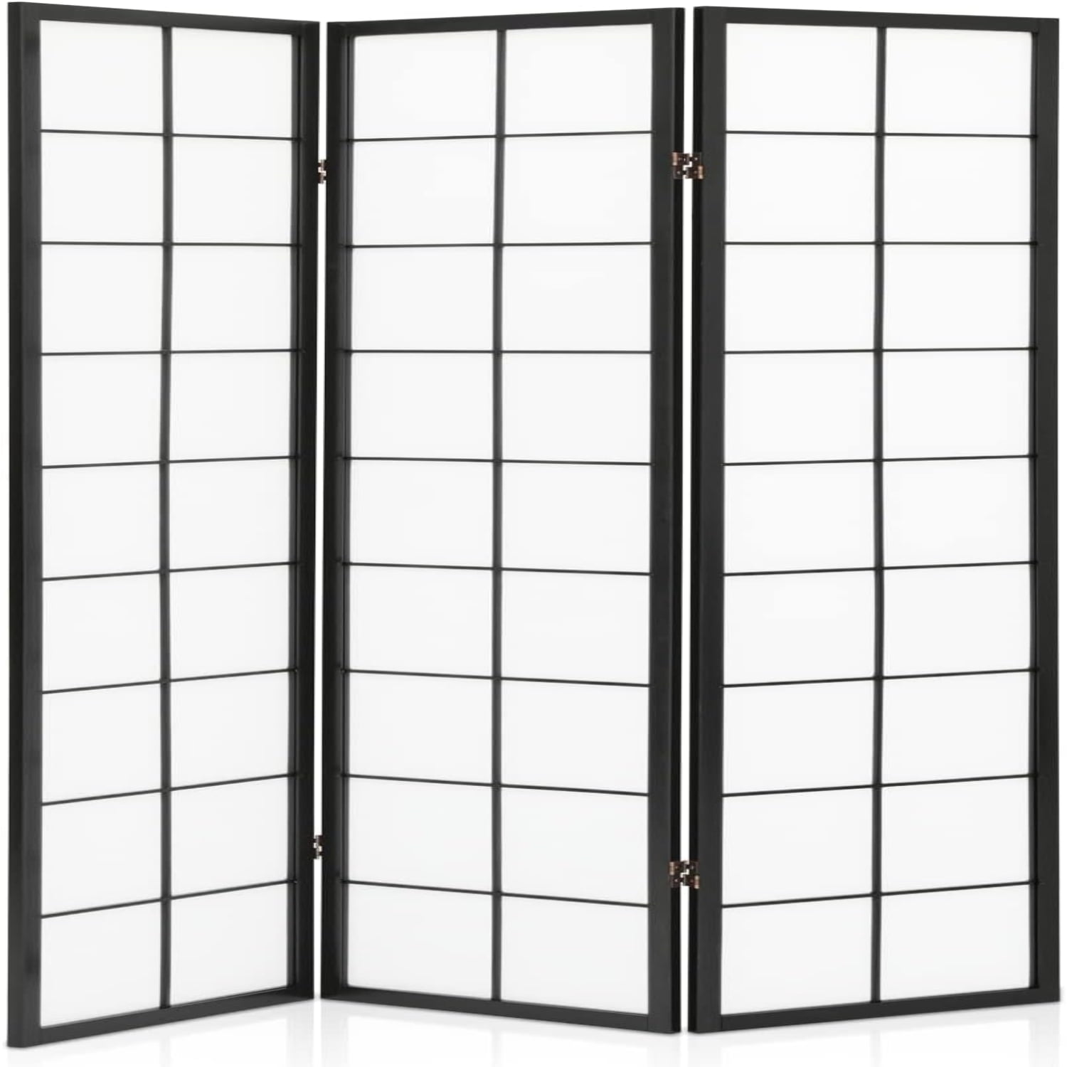3-Panels Oriental Shoji Room Divider 5.9ft Oriental Grid Room ...