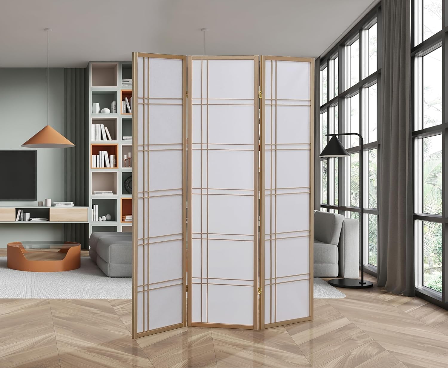 3 Panels Room Divider Privacy Screen Shoji Divider 6ft High Japanese ...